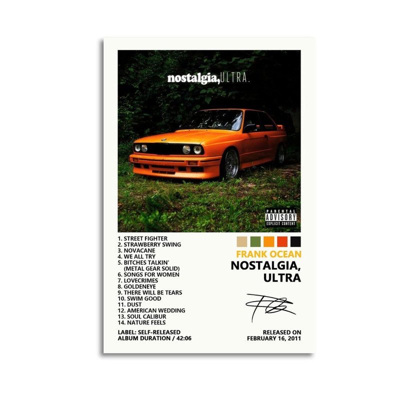 Frank Ocean “nostalgia, ULTRA.” Mixtape Poster: Iconic Indie R&B Art ...
